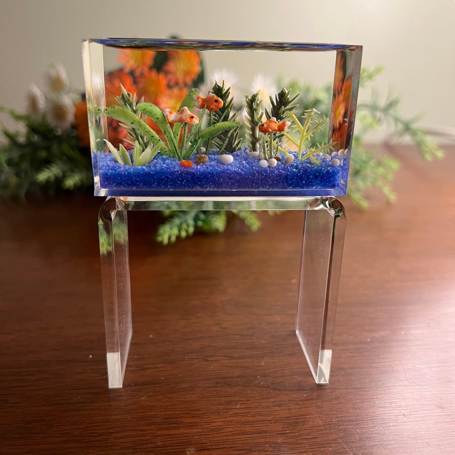 Miniature Goldfish Aquarium Larger Size Indigo Gravel 1:12 - Etsy