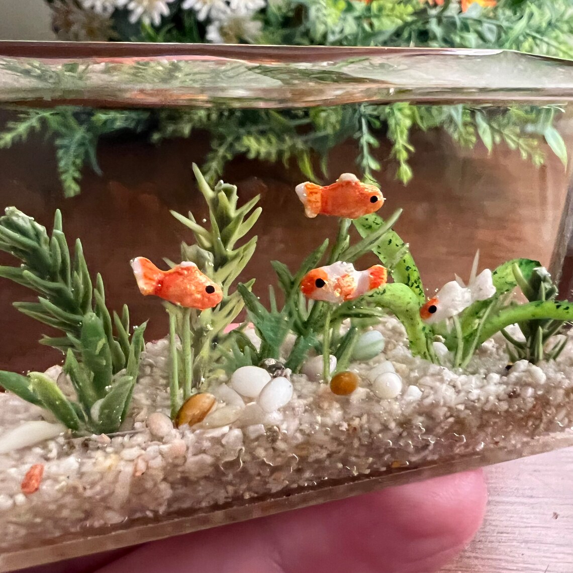 Miniature Goldfish Aquarium Larger Size Beige Gravel 1:12 - Etsy