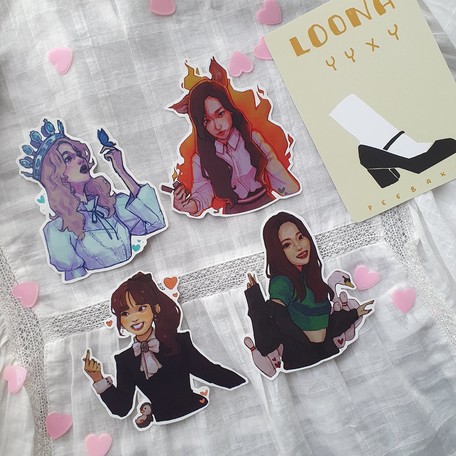 Kpop LOONA sticker pack 2 Heejin Hyunjin Haseul Yeojin | Etsy