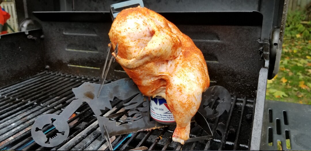 Canadian Rider Beer Can Chicken Roaster for BBQ, Grill or Oven Roasting ...