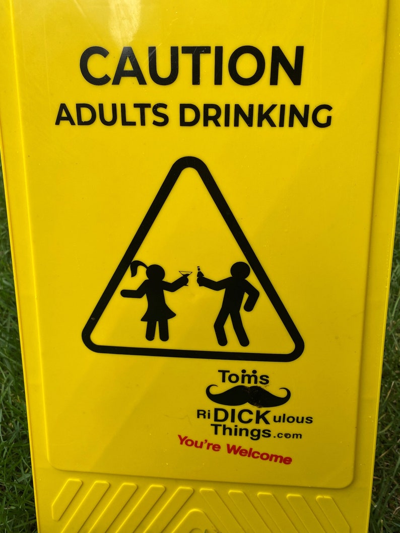 Adult Drinking Sign-caution SIGN BACKYARD Signs Gift for | Etsy