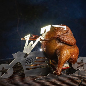 American Motorcycle Beer Can Chicken Stand BBQ Father' Day, Grill, Oven ...
