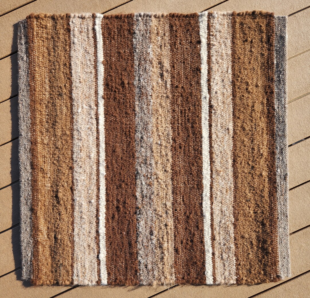 Handwoven Alpaca Accent Rug 3x3 Ft - Etsy