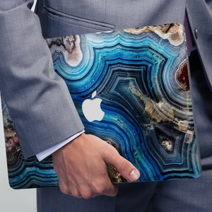 Crystal Blue Marble Stone Print MacBook Plastic Case MacBook Retina ...