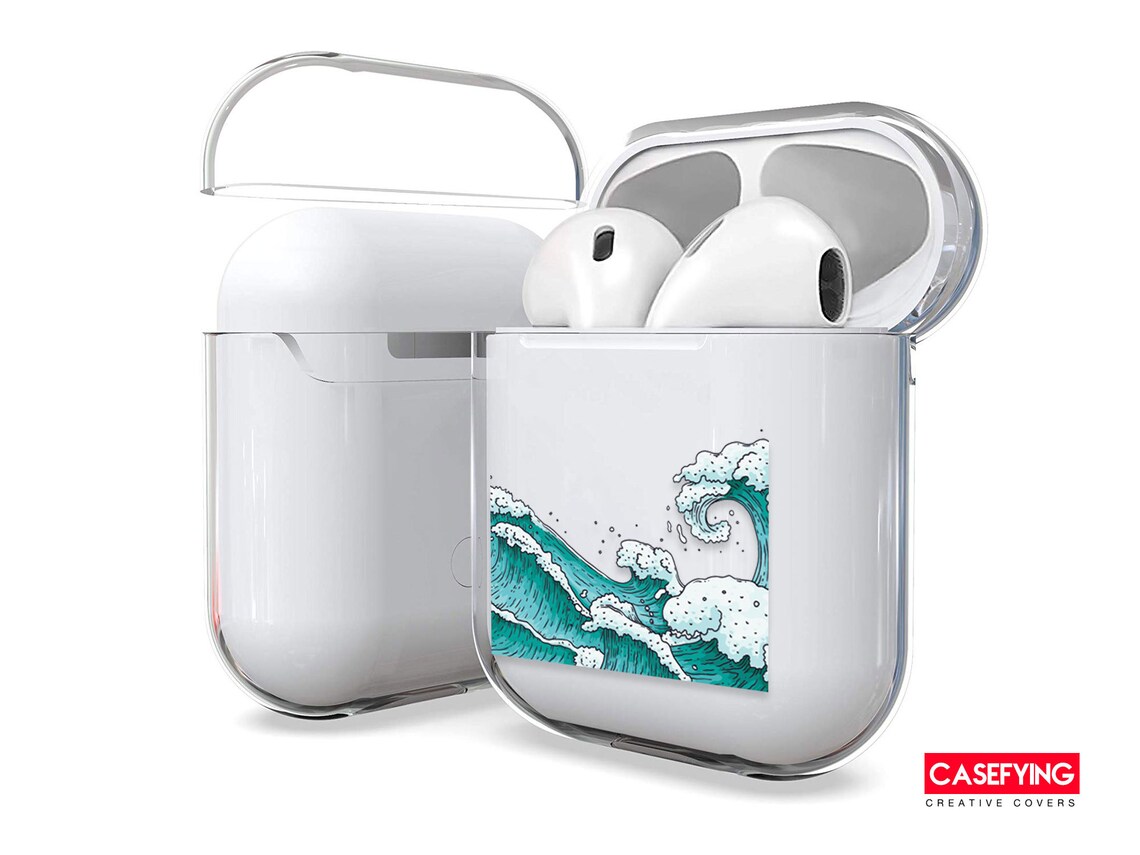 Ocean waves drawing AirPods case ocean cute gift ocean waves | Etsy