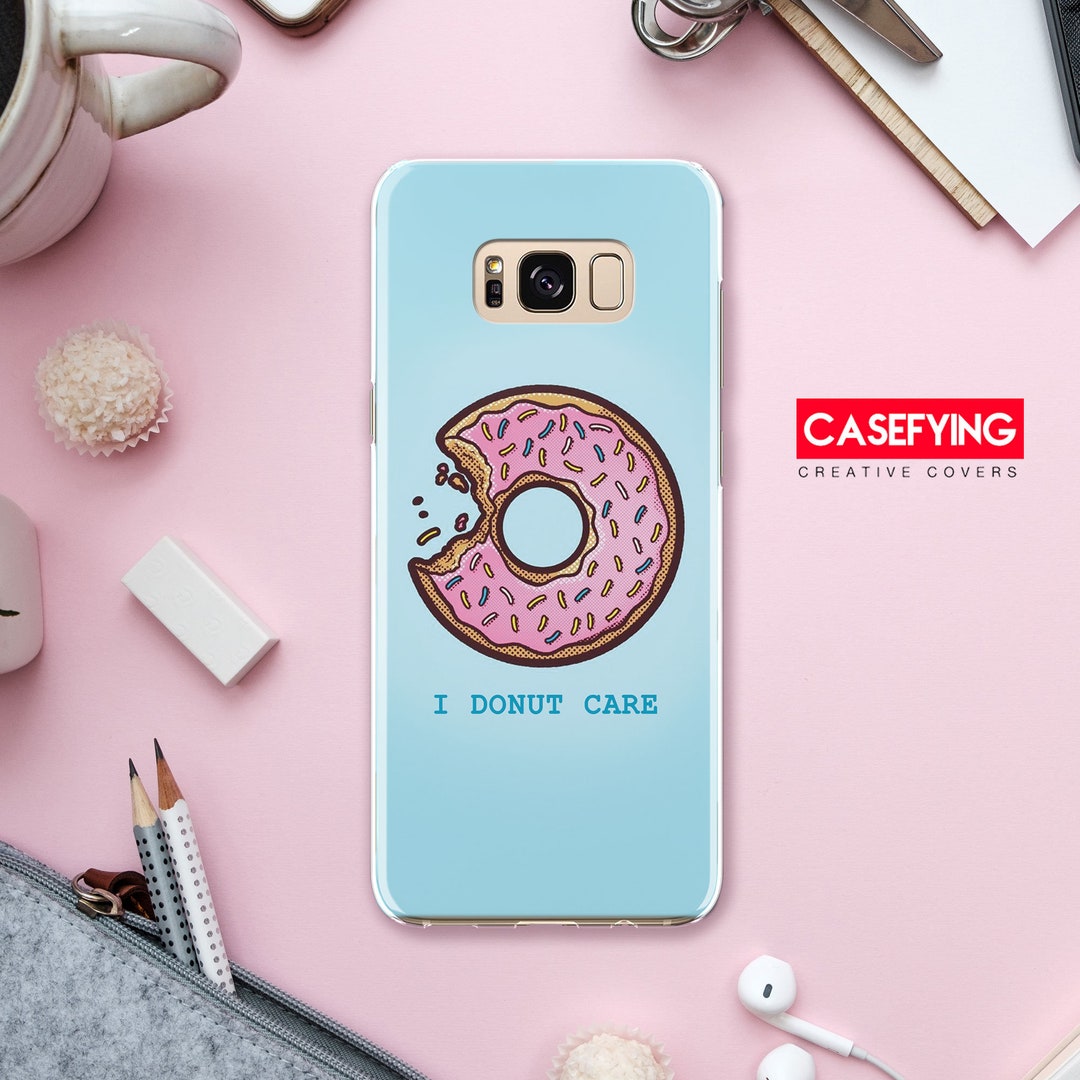 Pink Bitten Donut , Print for Pink Donut iPhone Xr Funny Design S8 Case ...