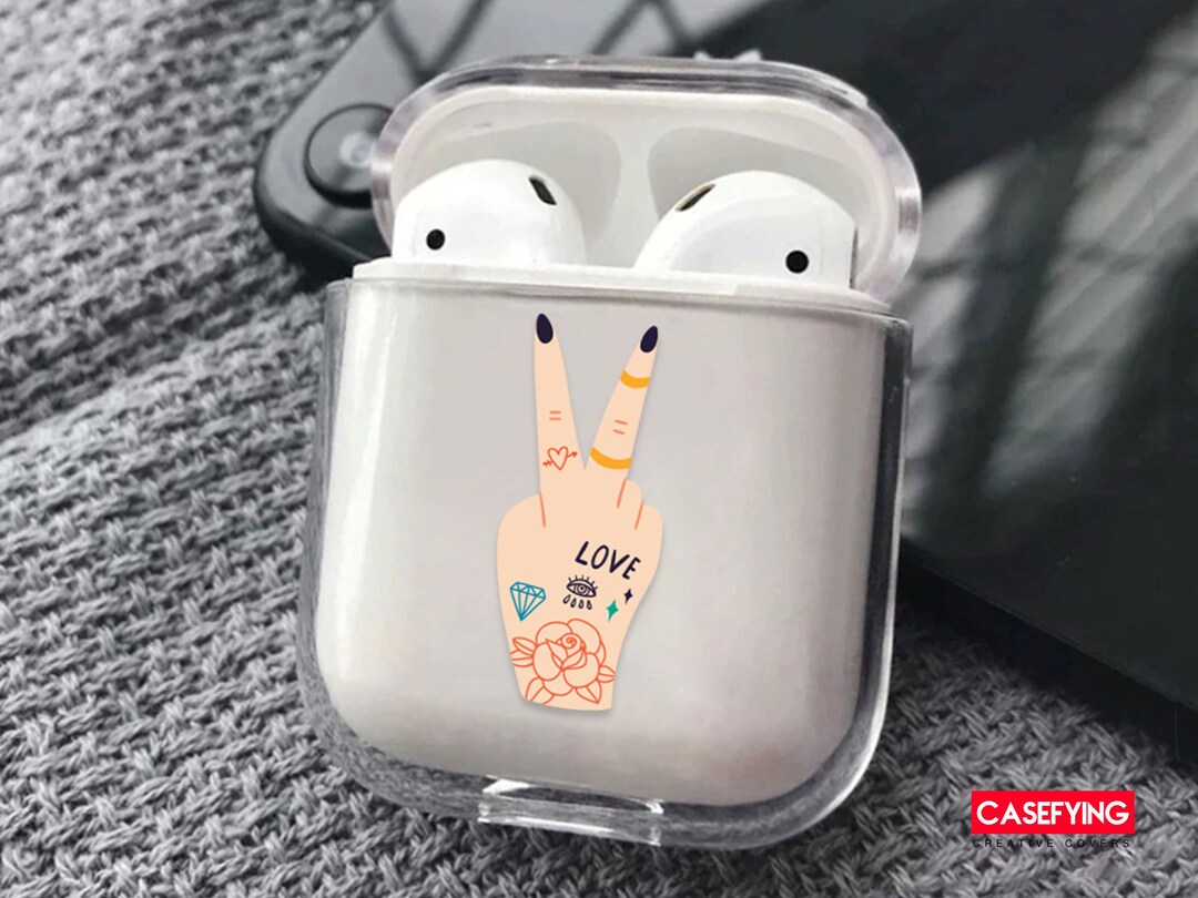 Peace Fingers Sign Airpods Case Peace Fingers Sign Tattoo Apple AirPod ...