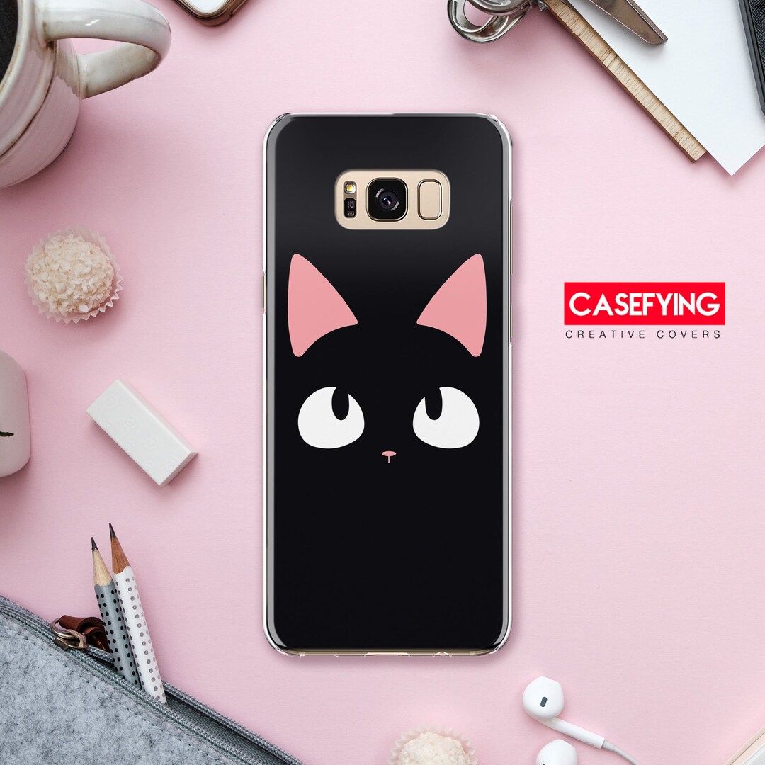 Black Cute Cat , Print for White Eyes S20 Case Cat Huawei Case Animal ...