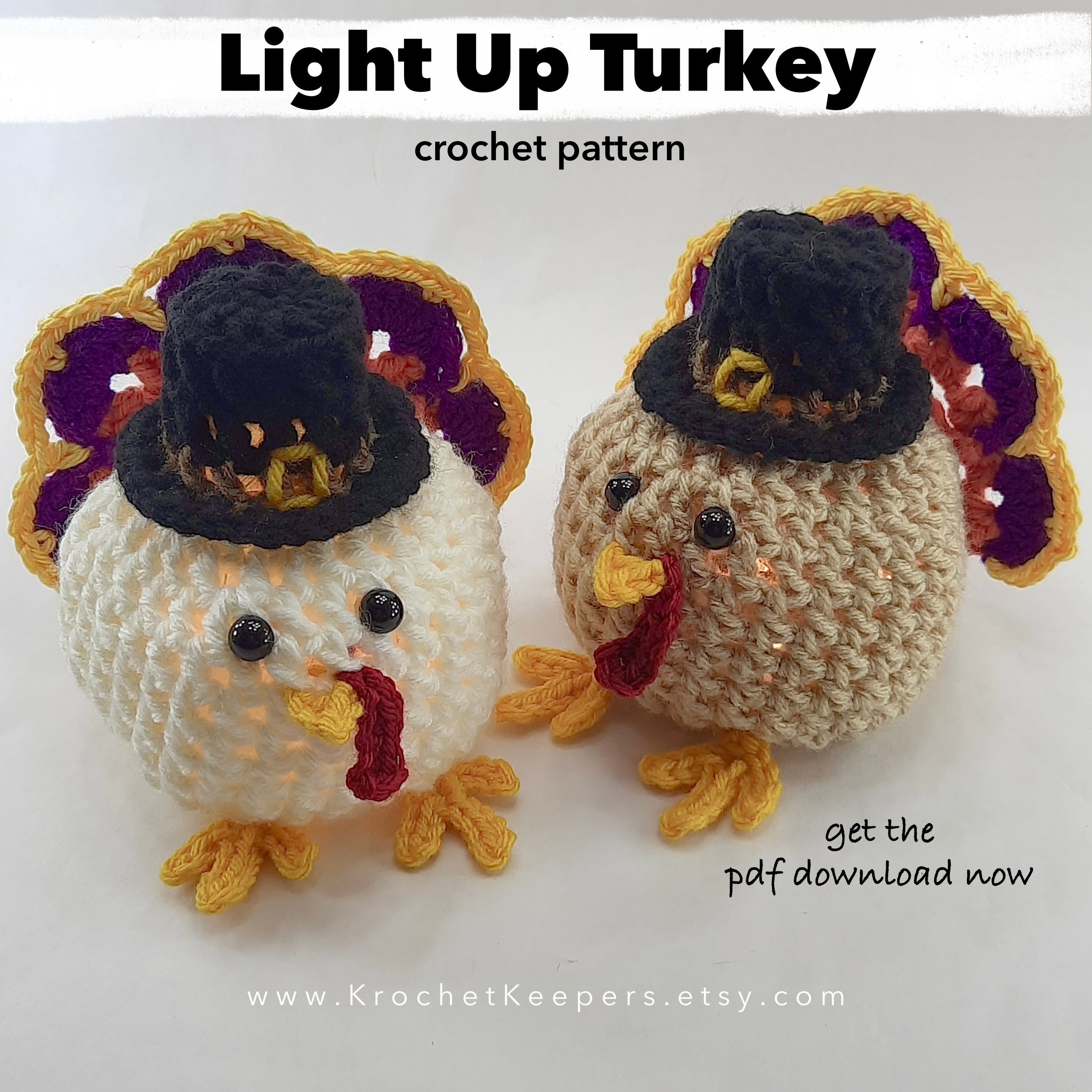 Light up Turkey | Crochet Pattern | Pdf Download | Home Decor ...