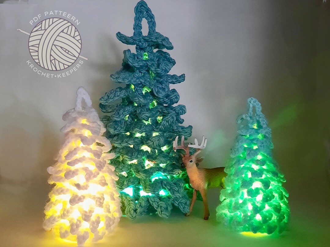 5” & 10” Lighted Christmas Trees | CROCHET PATTERN | PDF Download ...