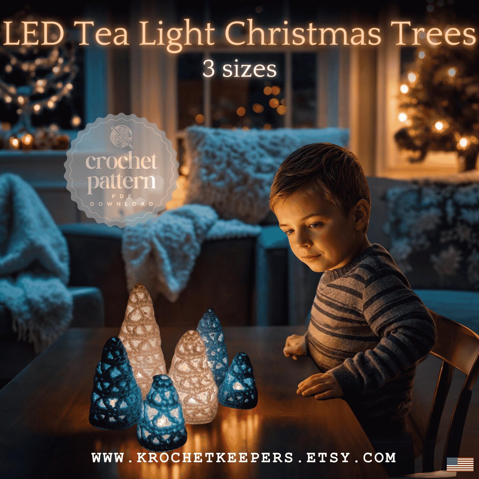 LED Tea Light Christmas Trees (3 Sizes) | Quick & Easy Beginner Crochet ...