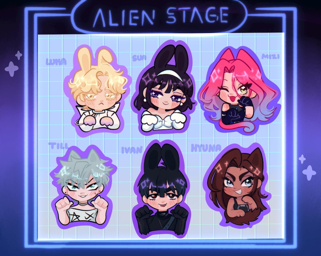 Alien Stage Bunny and Cats | STICKERS - Etsy