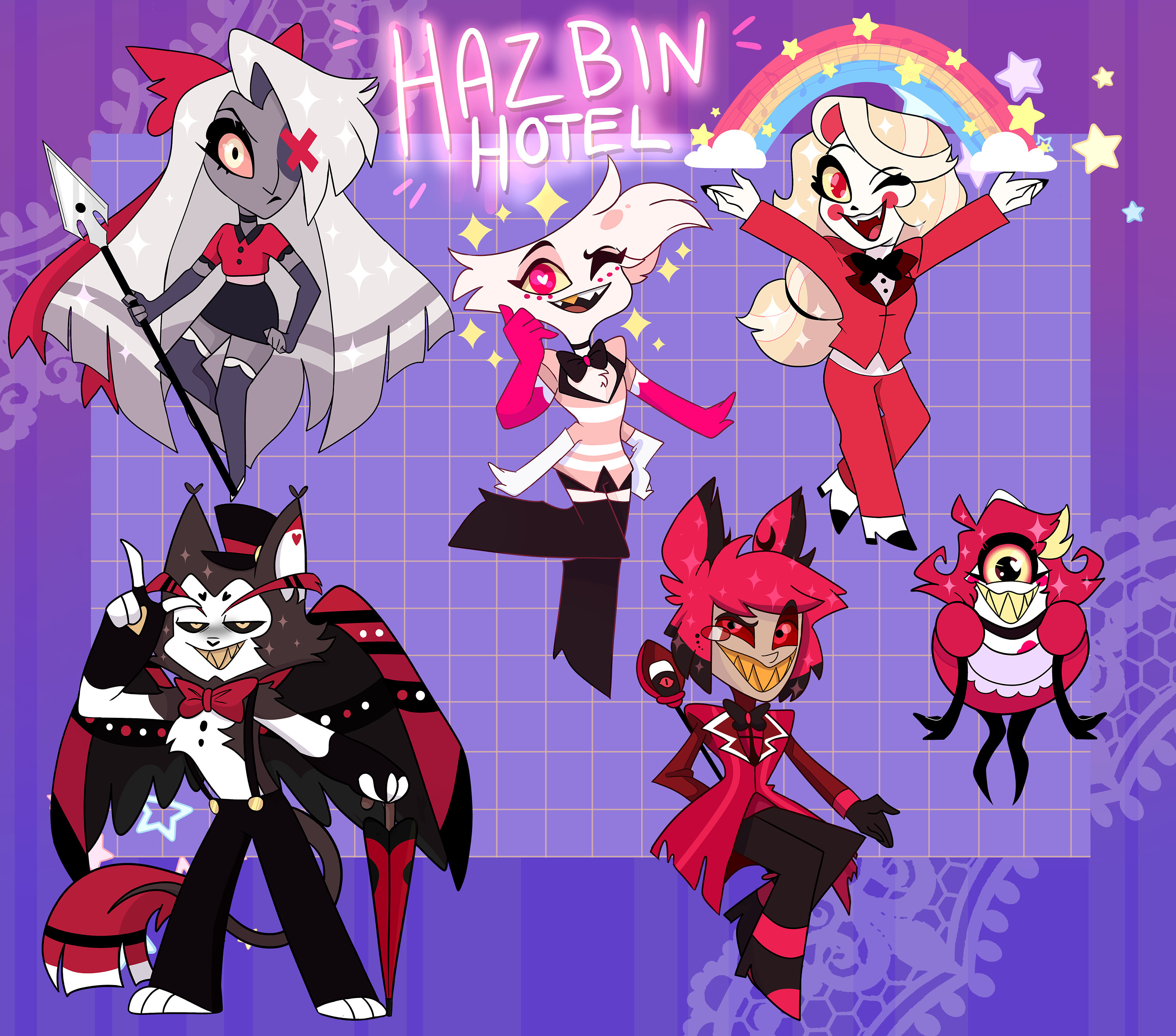 PRE-ORDER Demon Hotel Gang Acrylic Charm Hazbin Hotel - Etsy