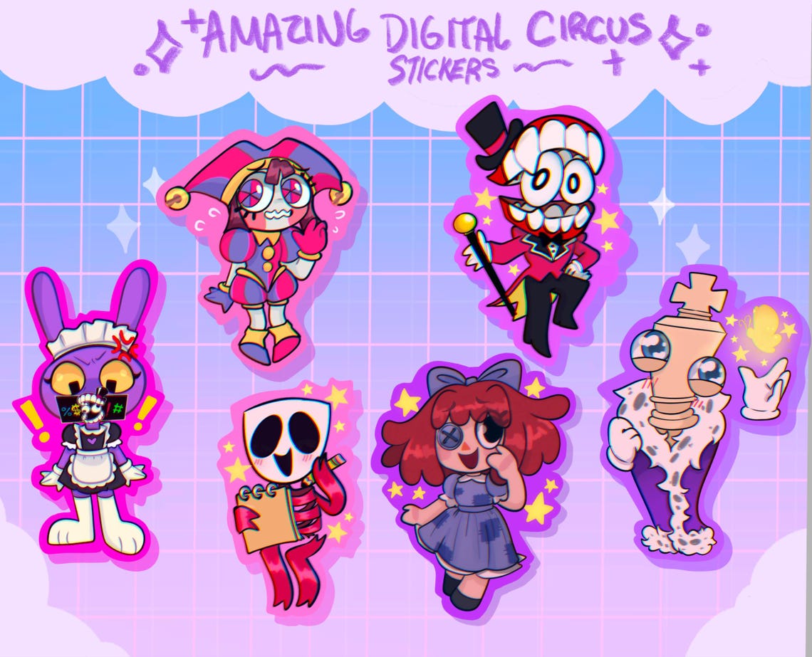 The Amazing Digital Circus Inspired | STICKERS - Etsy