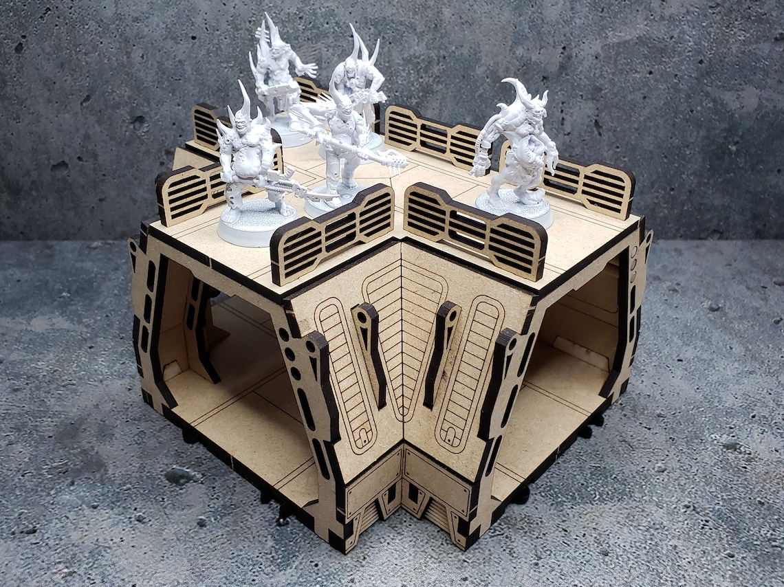 Laser Cut Tabletop Wargaming Terrain Kit Noth Yidik Facility T-junction ...