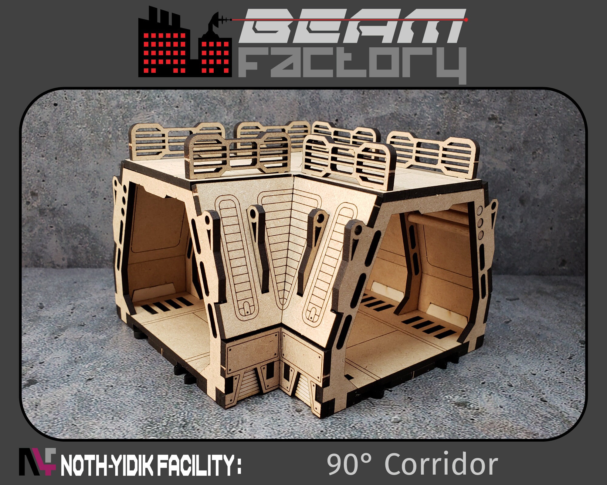 Laser Cut Tabletop Wargaming Terrain Kit Noth Yidik Facility 90 Degree ...