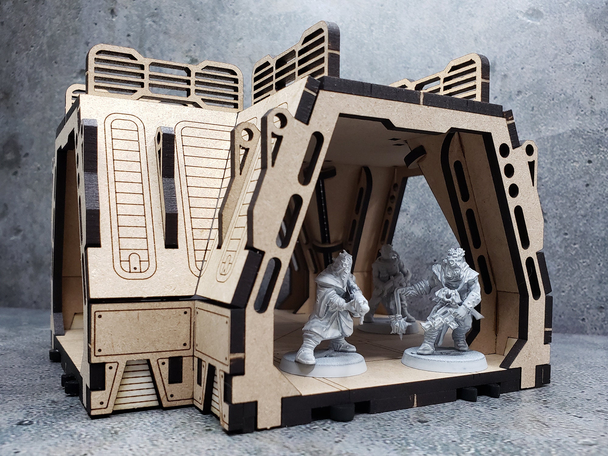 Laser Cut Tabletop Wargaming Terrain Kit Noth Yidik Facility 4-way ...
