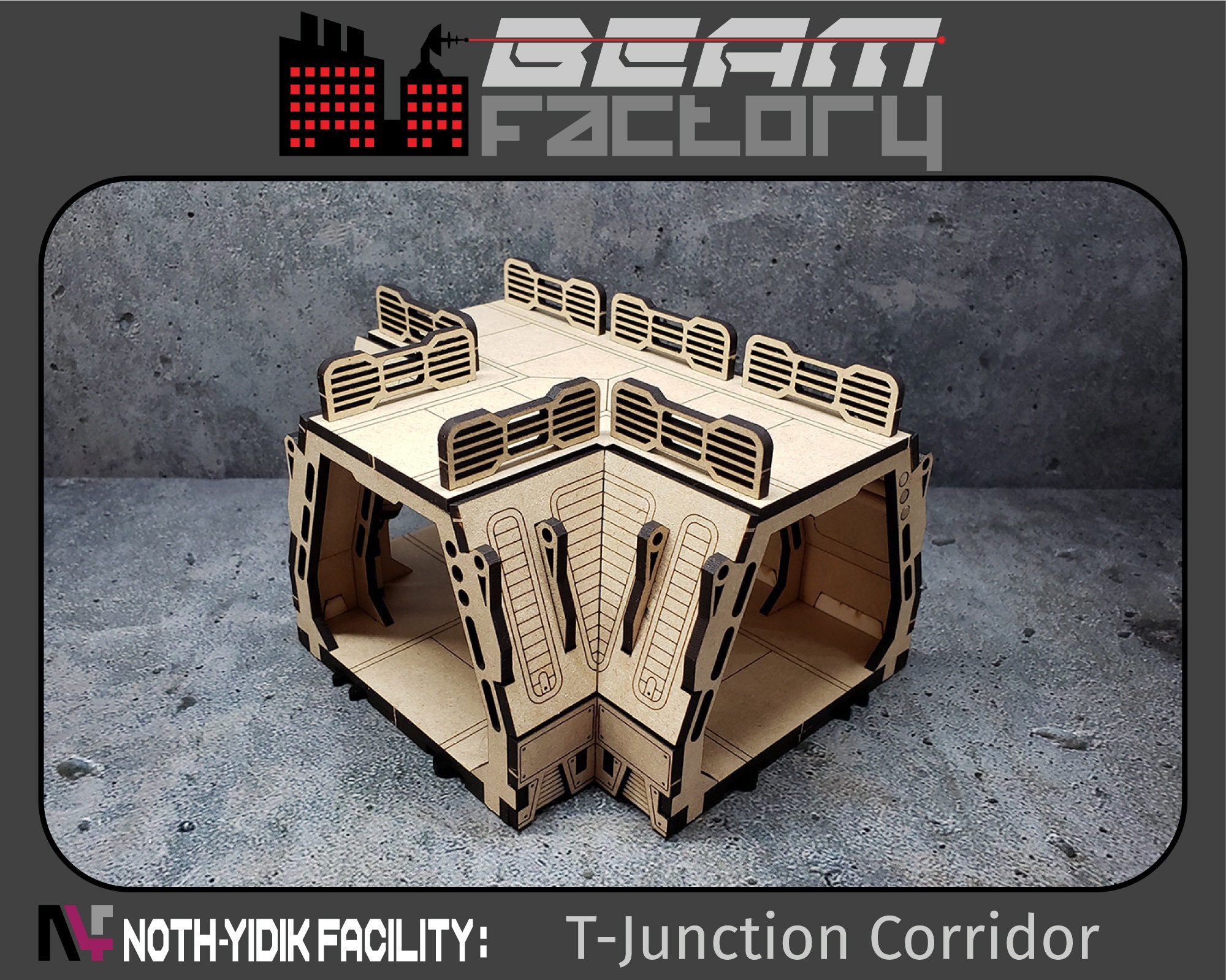 Laser Cut Tabletop Wargaming Terrain Kit Noth Yidik Facility T-junction ...