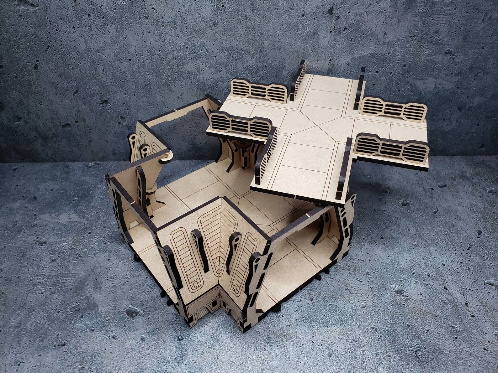 Laser Cut Tabletop Wargaming Terrain Kit Noth Yidik Facility 4-way ...