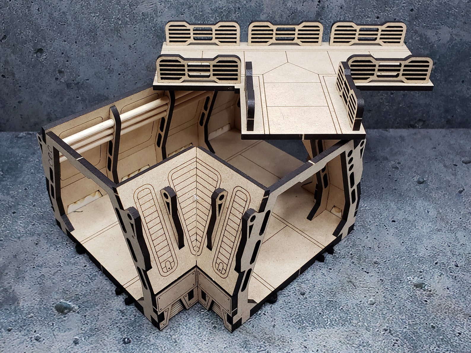 Laser Cut Tabletop Wargaming Terrain Kit Noth Yidik Facility T-junction ...