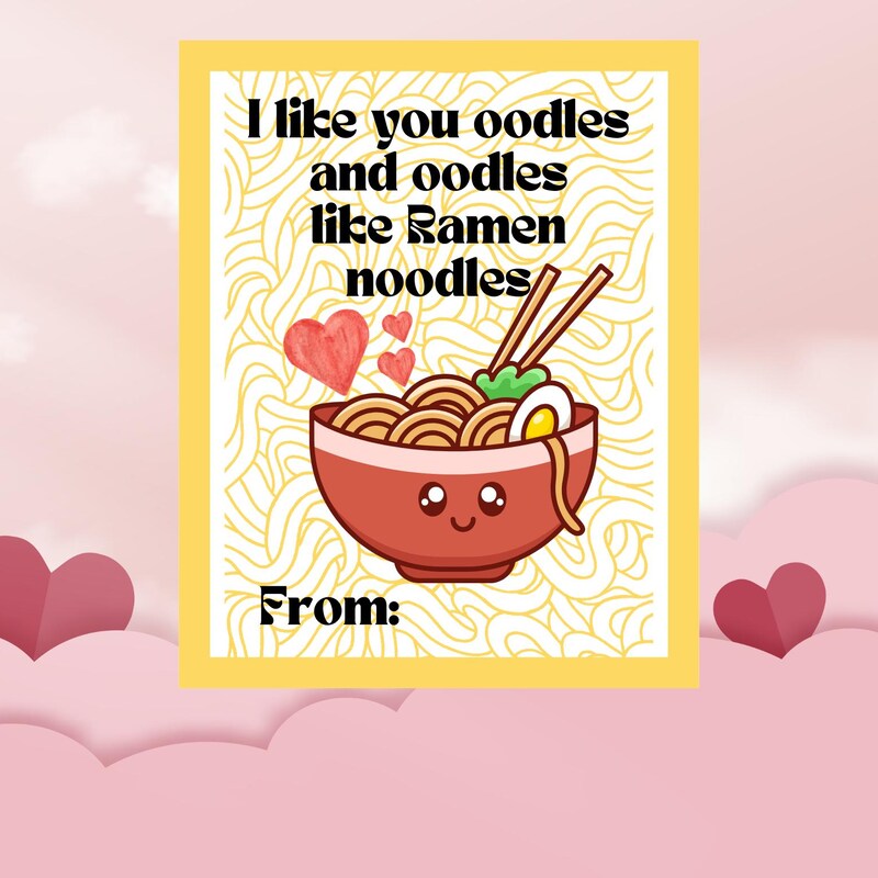 Valentines Day Ramen Card - Etsy