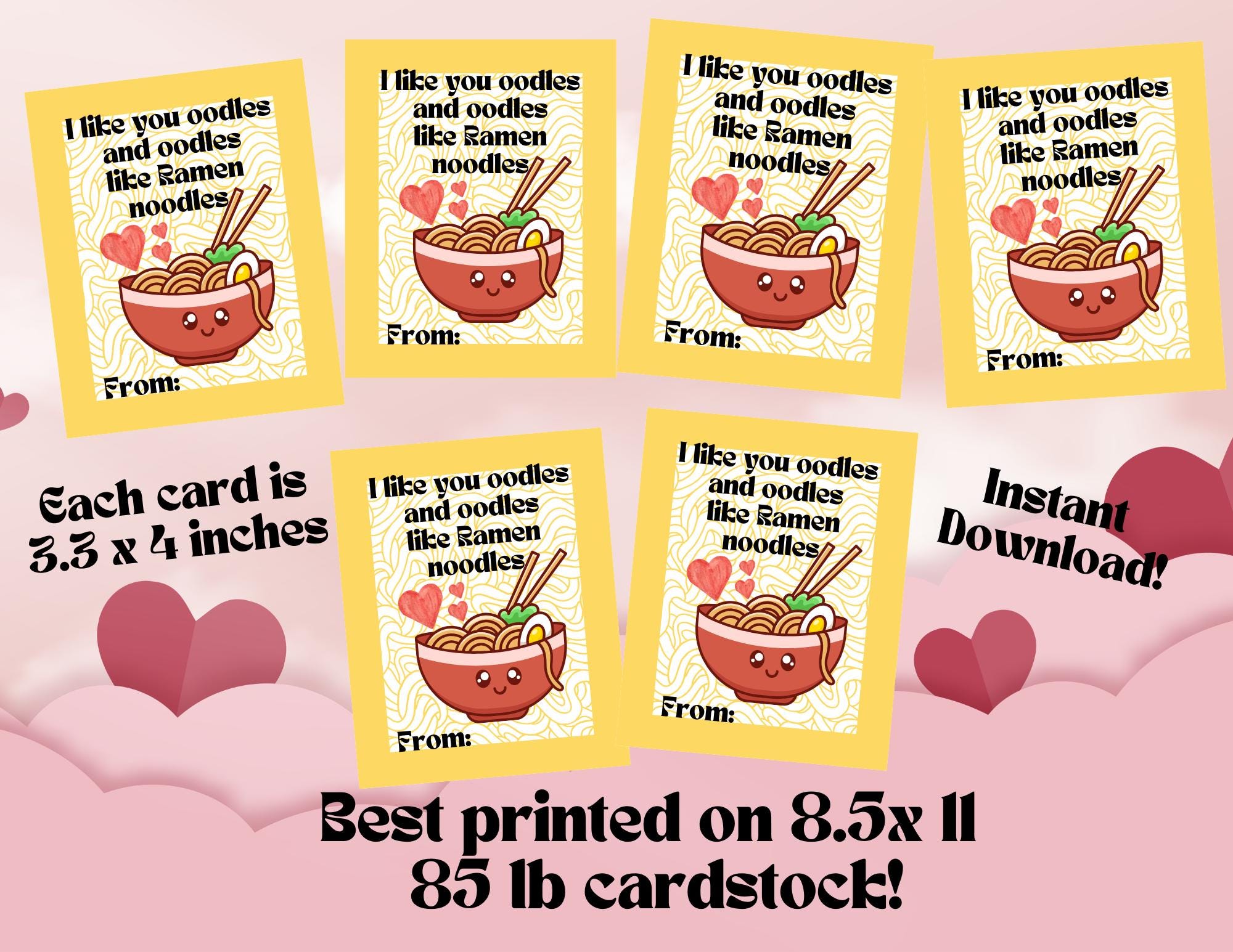 Ramen Noodle Instant Download Valentine, Class Valentines Party ...
