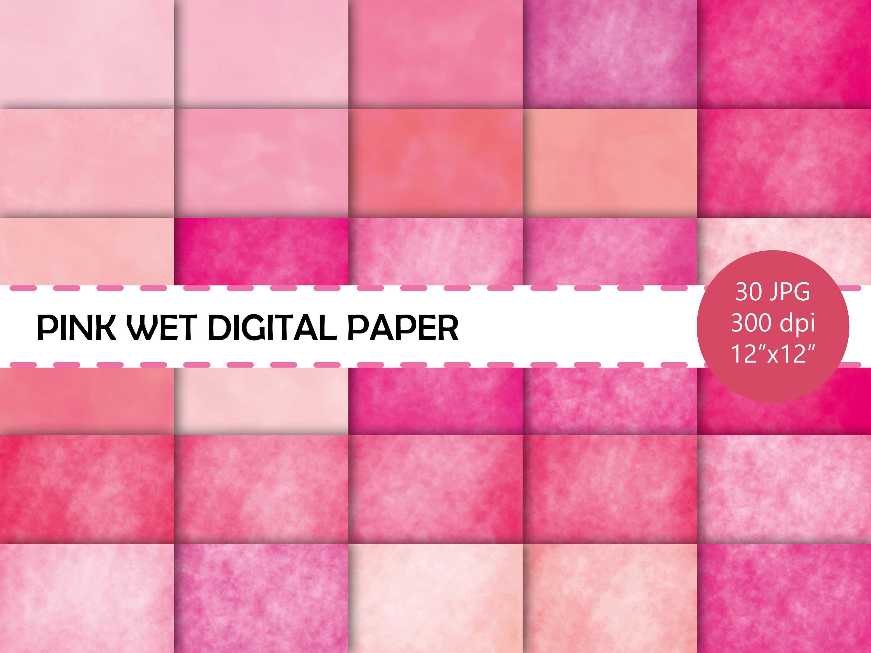 30 Digital Graphics Bundle Pink Pastel Wet Watercolor Painting Splatter ...