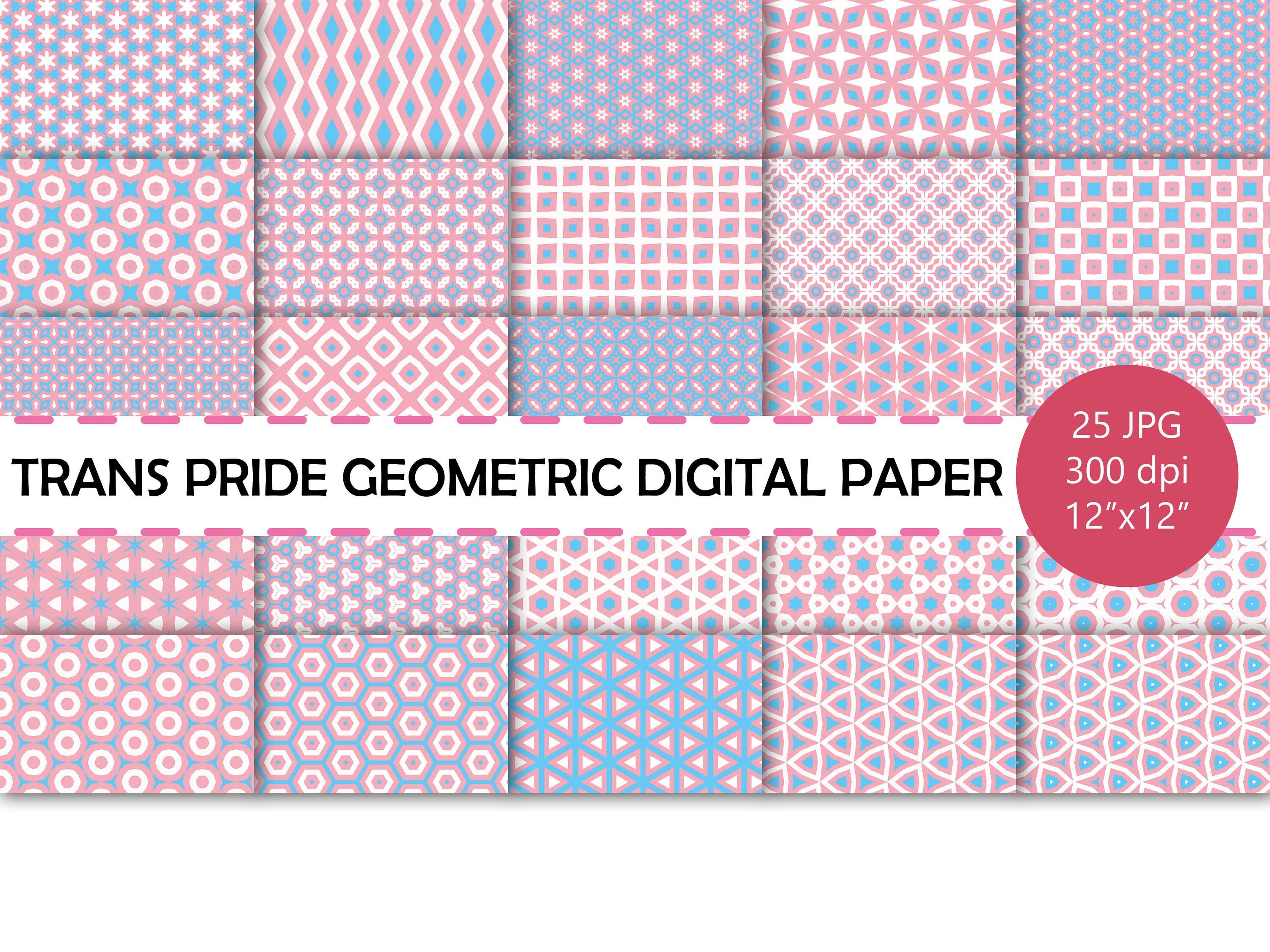 25 LGBT Queer Digital Graphics Bundle Trans Flag Colors Pride Geometric ...