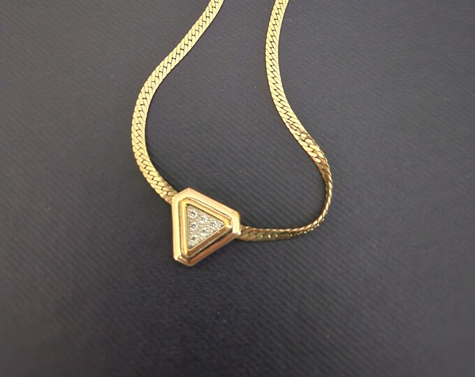 Vintage Avon Mid Century Triangle Rhinestone Pendant - Etsy