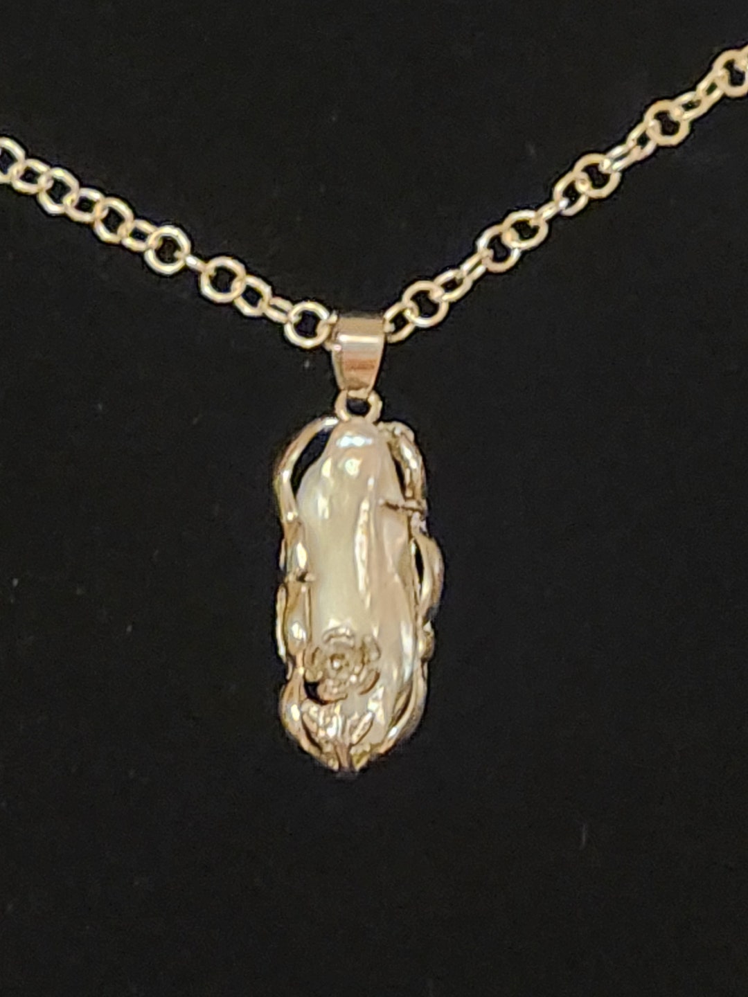 Vintage Baroque Freshwater Pearl Pendant Necklace - Etsy
