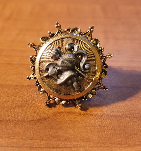 Vintage Heraldic Knight Crest Ring by Arthur Pepper - Gem