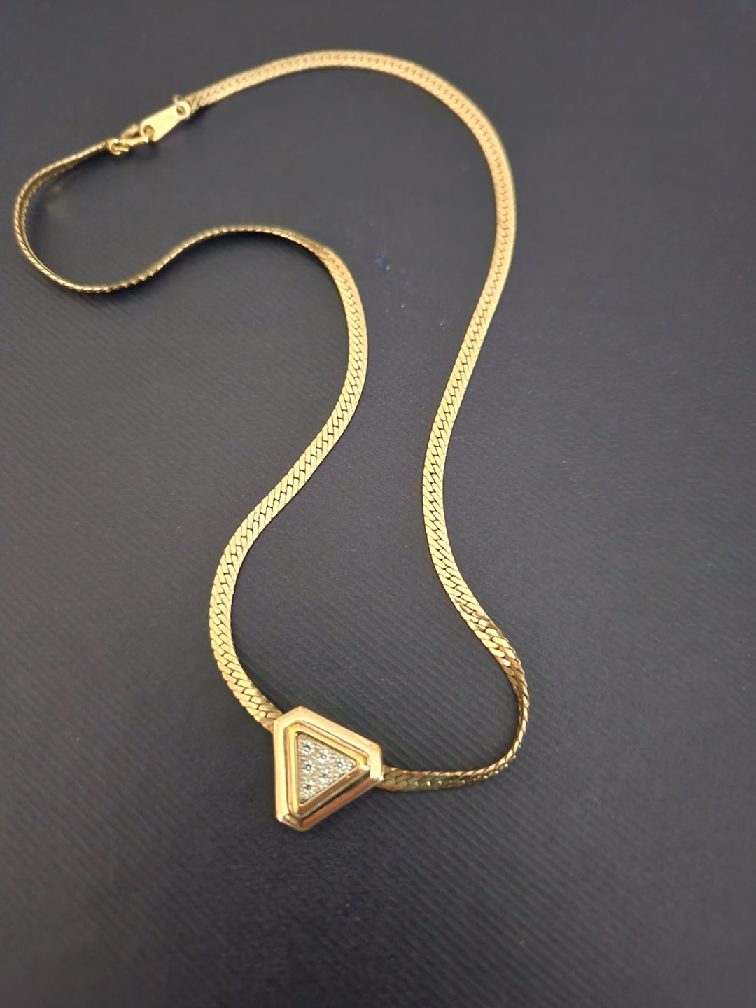 Vintage Avon Mid Century Triangle Rhinestone Pendant - Etsy