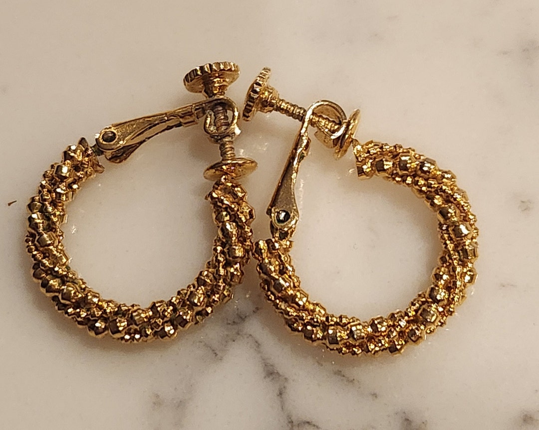 Vintage Napier Woven Rope Design Screw Back Earrings - Etsy