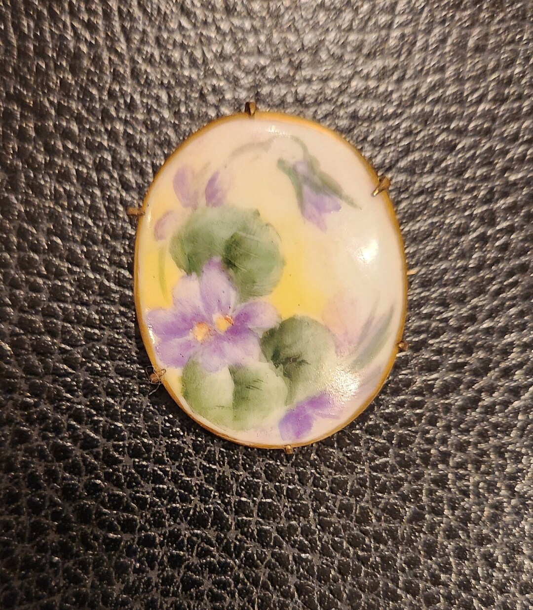 Antique Hand Painted Oval Porcelain Brooch - Etsy