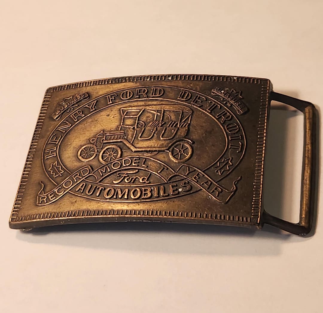 Vintage Henry Ford Detroit Brass Belt Buckle - Etsy