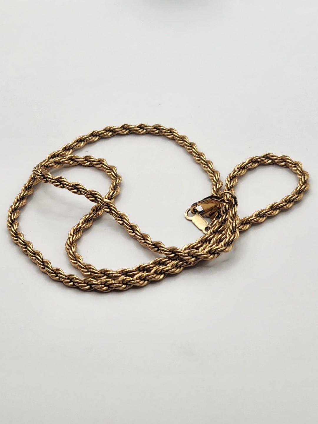 Vintage Krementz Gold Tone Rope Chain Necklace - Etsy