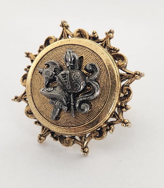 Vintage Heraldic Knight Crest Ring by Arthur Pepper - Gem