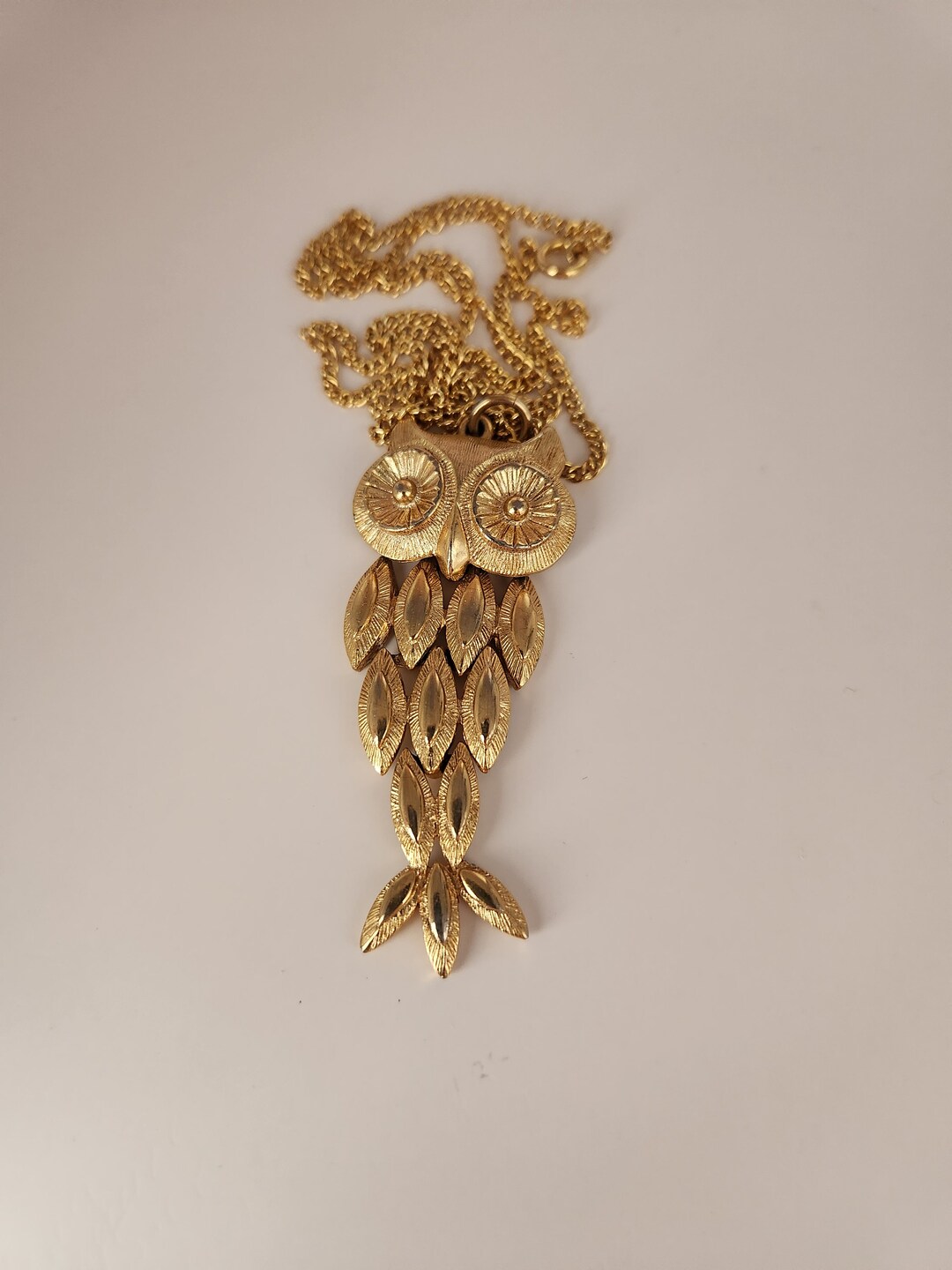 Vintage Avon Gold Tone Articulated Good Fortune Owl Pendant Necklace - Etsy