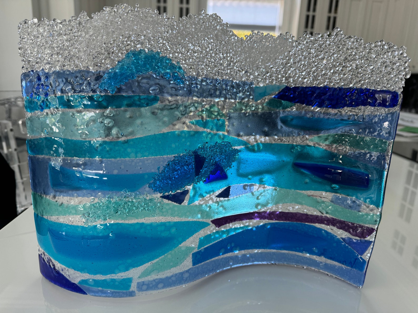 Interior Design Glass Wave With Texture - Etsy