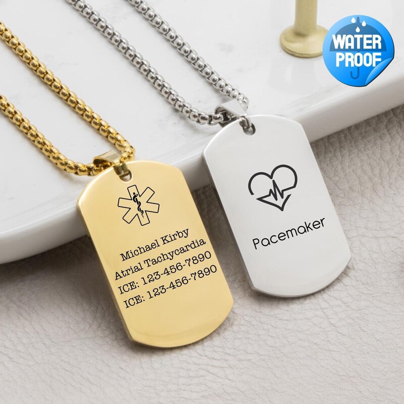 Emergency Contact Pendants - Etsy