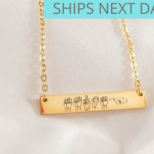 SIGN LANGUAGE INITIAL Necklace in Sterling Silver Asl - Etsy