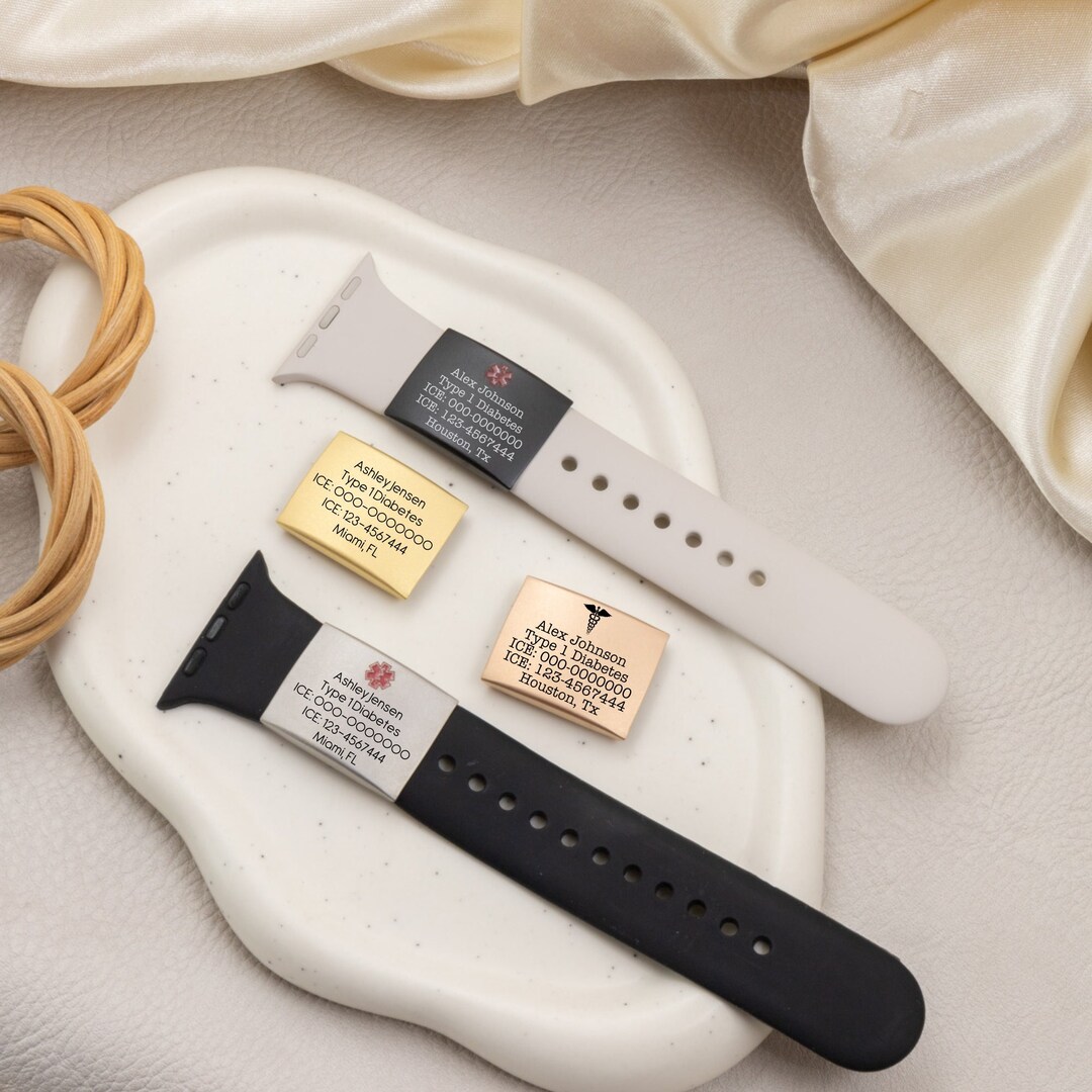 Alert ID Tag for Watch Band Engraved, Medical ID Tag for Apple Watch ...