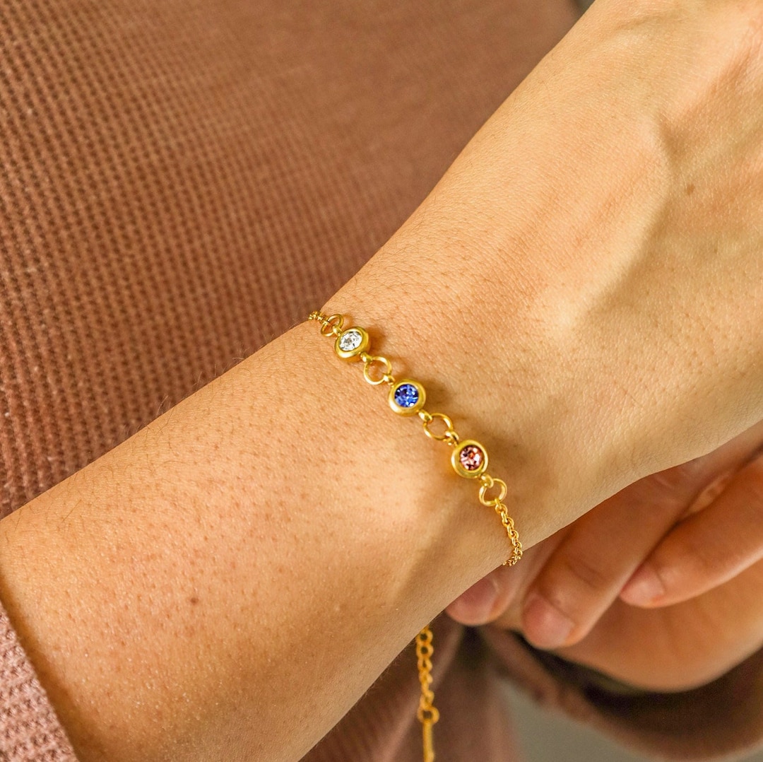 Multiple Birthstone Bracelet, Family Birthstone Bracelet, Birthstone ...