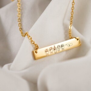 Sign Language Necklace, Personalized Name Necklace in Sign Language ...