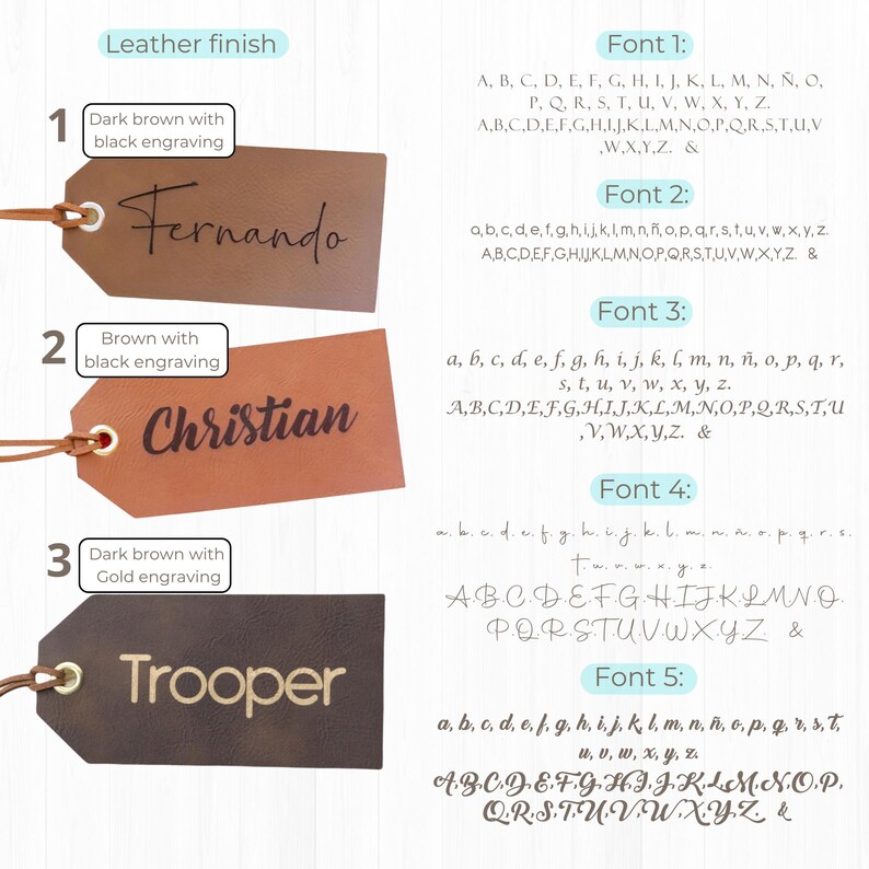 Personalized Leather Stocking Tags With Name, Custom Leather Tag ...