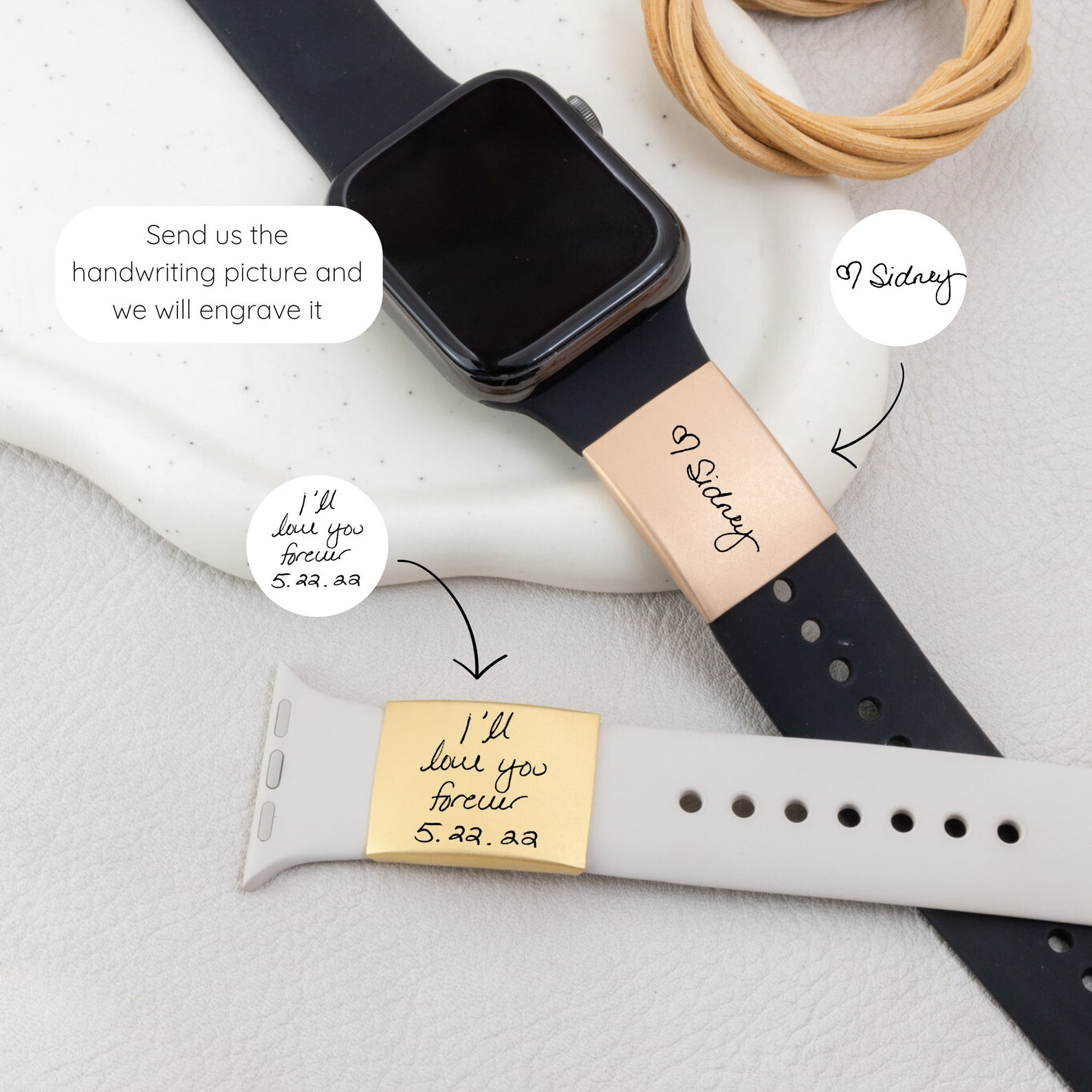 Engraved Custom Handwriting Watch Band Tag for Men, Personalized Gifts ...