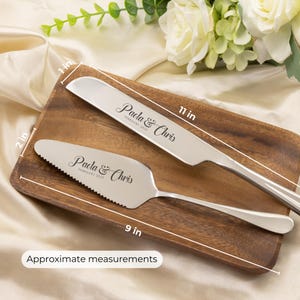 Personalized Wedding Cake Cutter Set Engraved, Cake Serving Set, Custom ...
