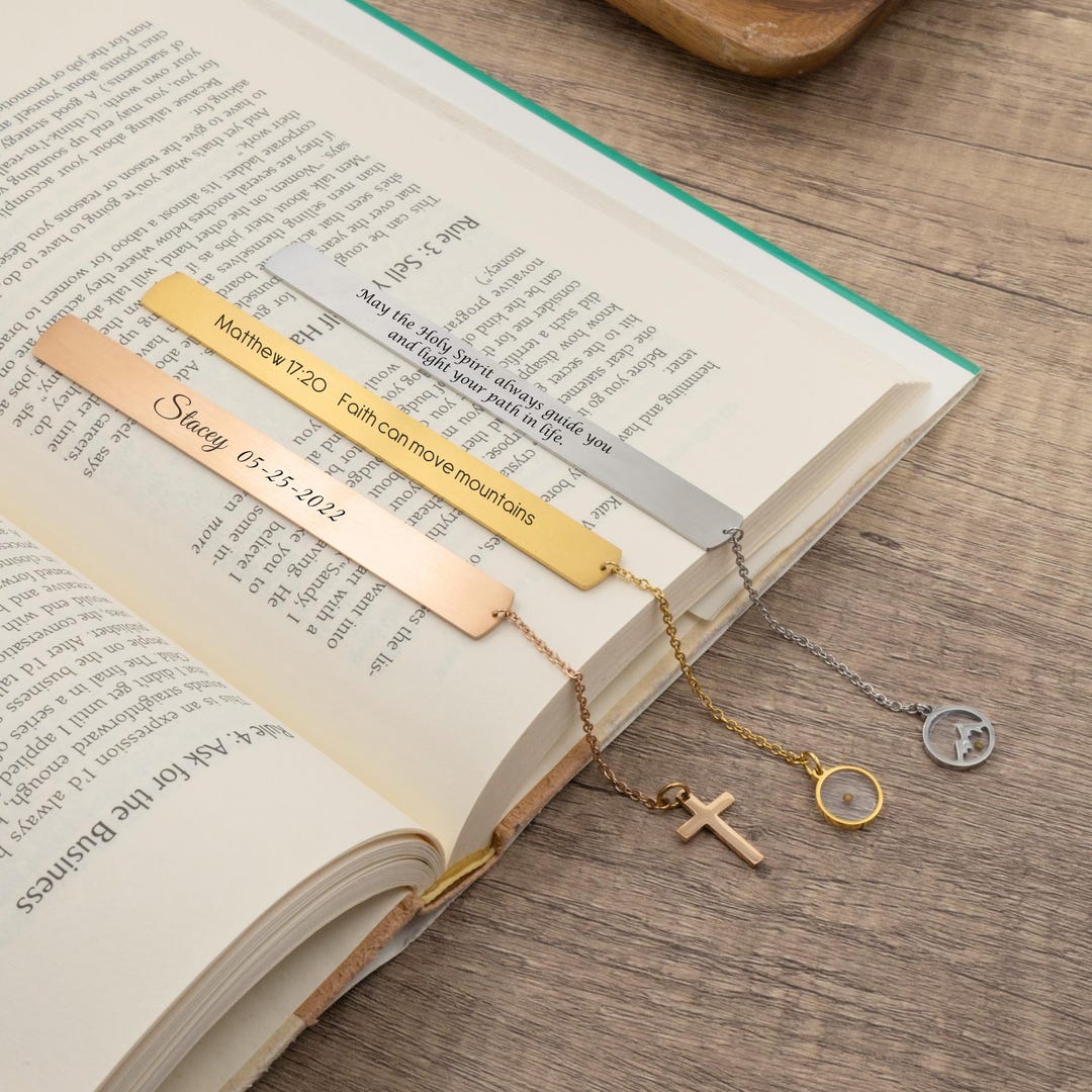 Personalized Bible Verse Bookmark, Custom Engraved Bookmark, Bible ...