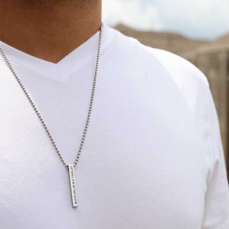 Personalized Bar Necklace for Men Name Necklace for Men - Etsy