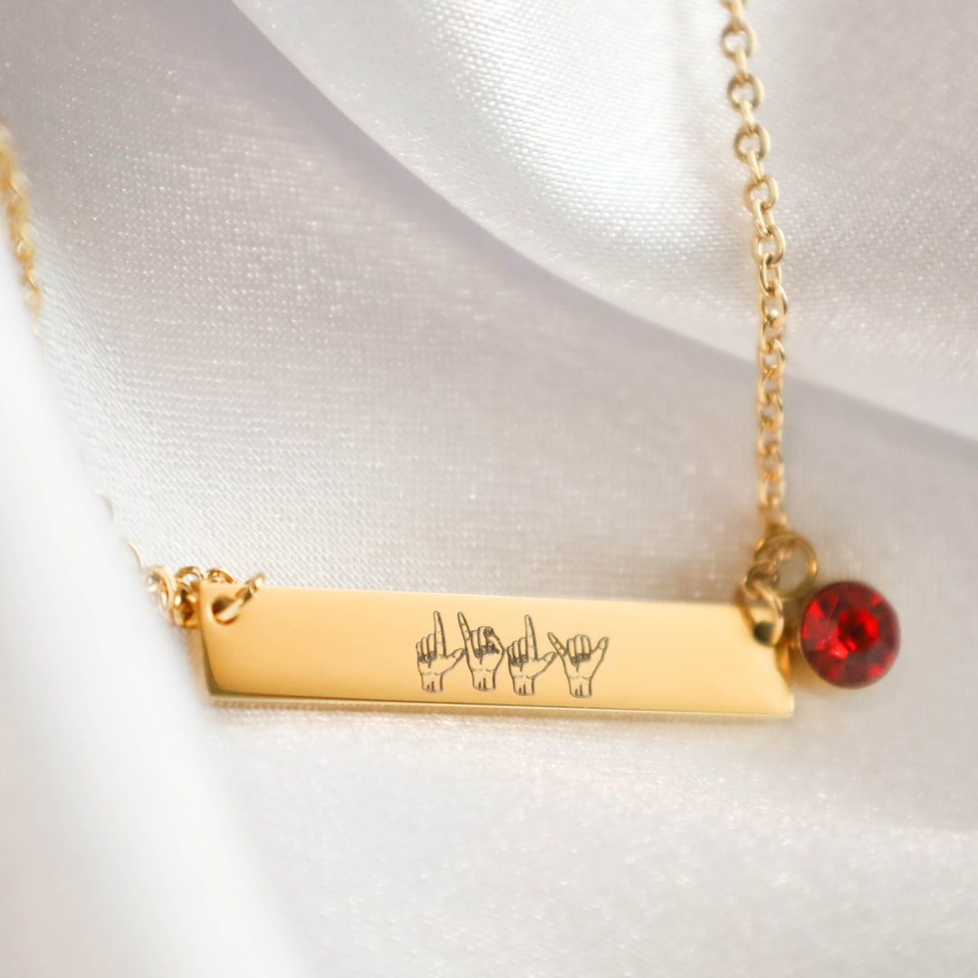 ASL Necklace, ASL Name Necklace, Sign Language Necklace, Personalized ...